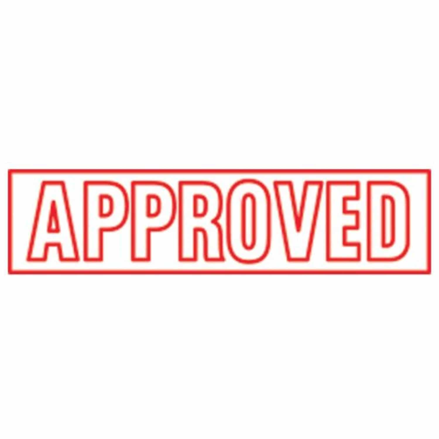 Stamps - STAEDTLER SHINY PRE-INKED STAMP APPROVED Outline Text Red ...