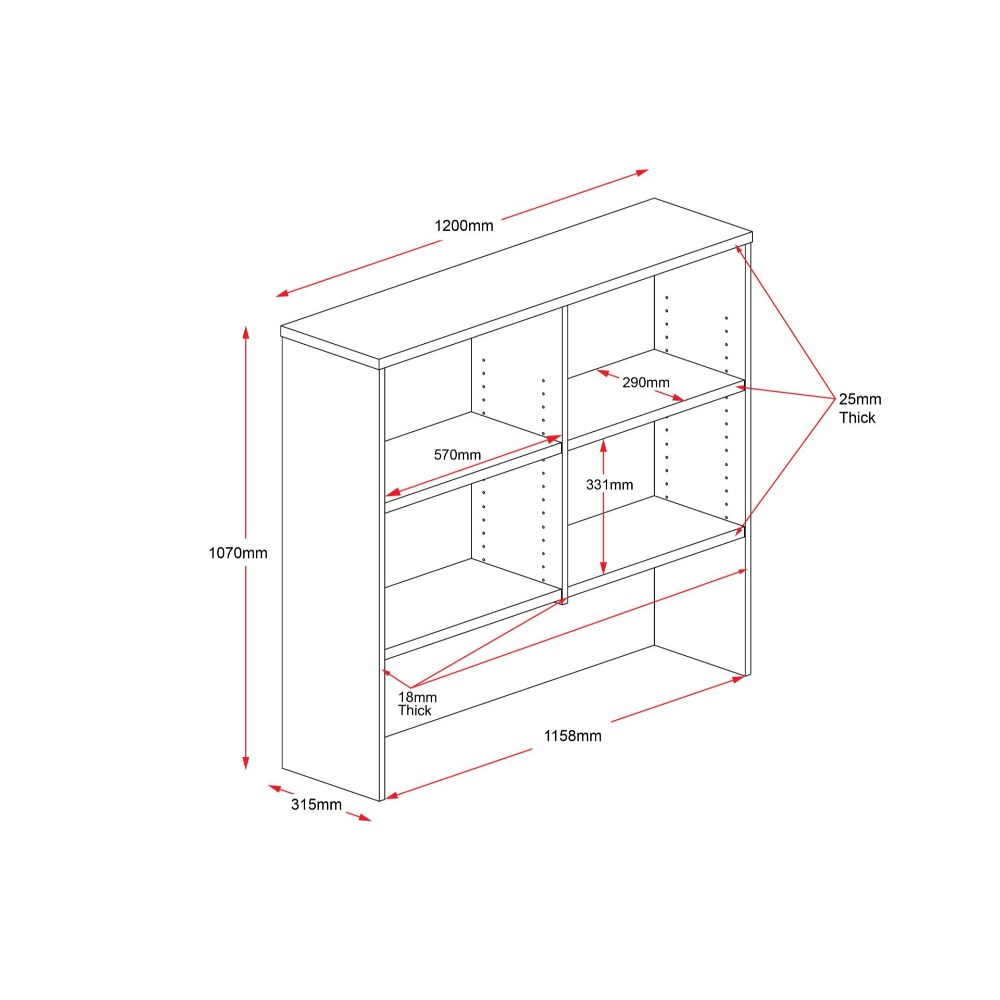 Office Furniture - RAPID WORKER DESK HUTCH 1200X1070X315 Cherry ...
