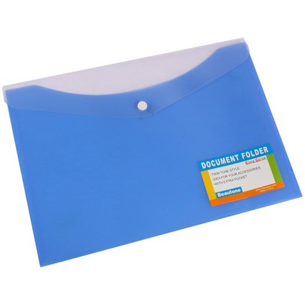 Files - Bantex Document Folder A4 With Button Closure Tropical Blue ...